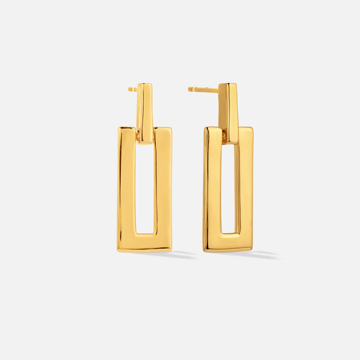 Rectangle Drop Earrings in 18K Gold Vermeil | Ash & Harry