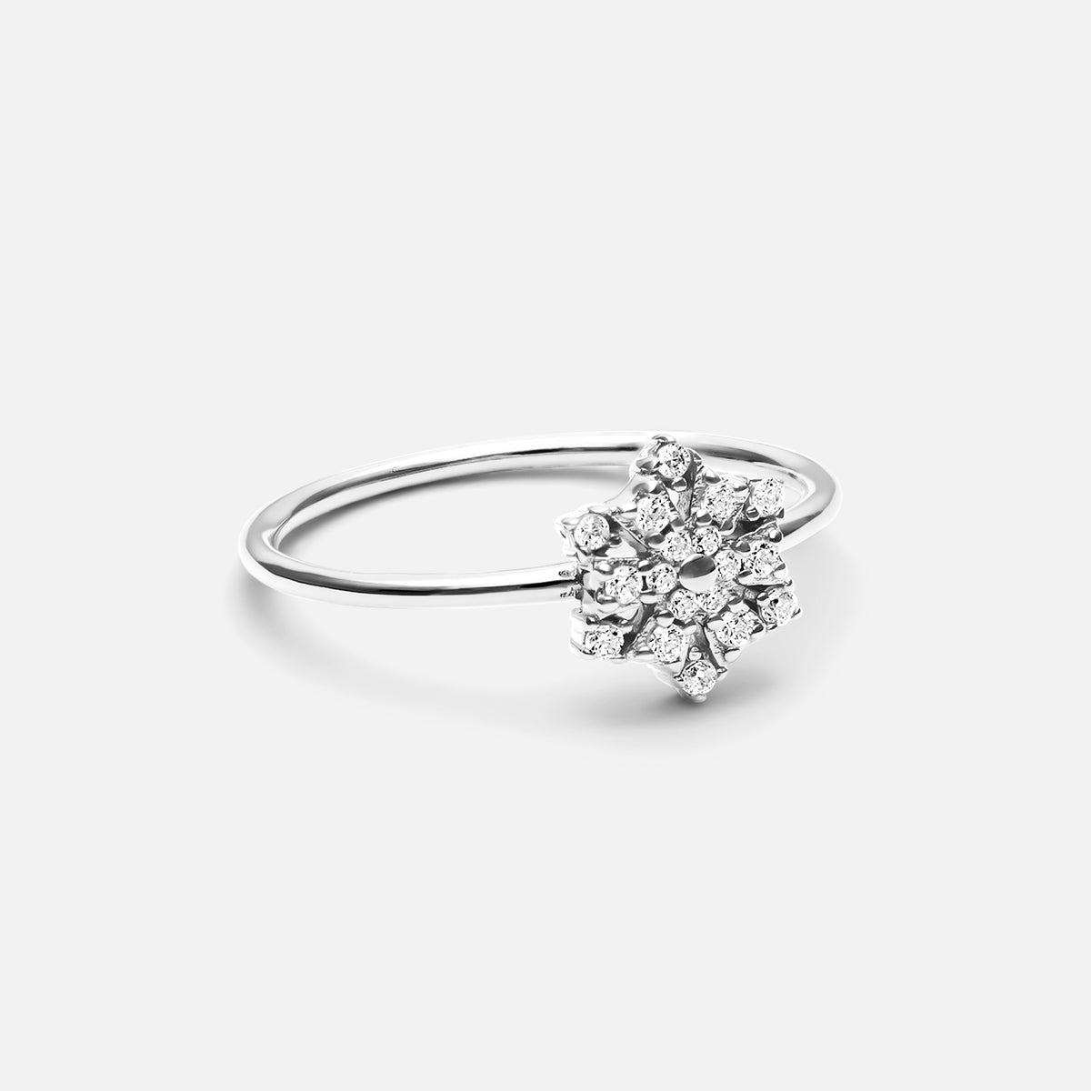 Pave Flower Ring in 925 Sterling Silver | Ash & Harry